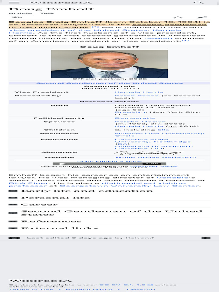 Doug Emhoff: America's Second Gentleman | PDF