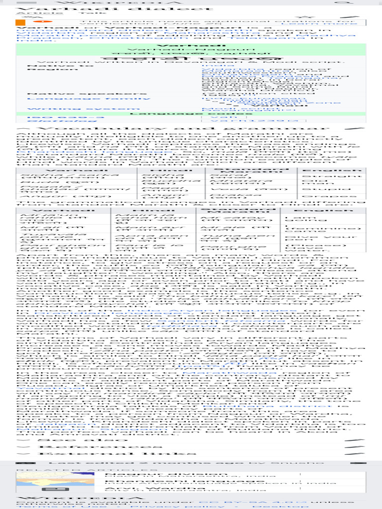 Varhadi Dialect - Wikipedia 2 | PDF