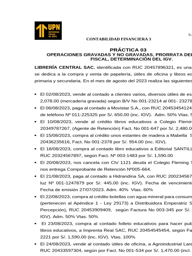 Práctica Contable | PDF