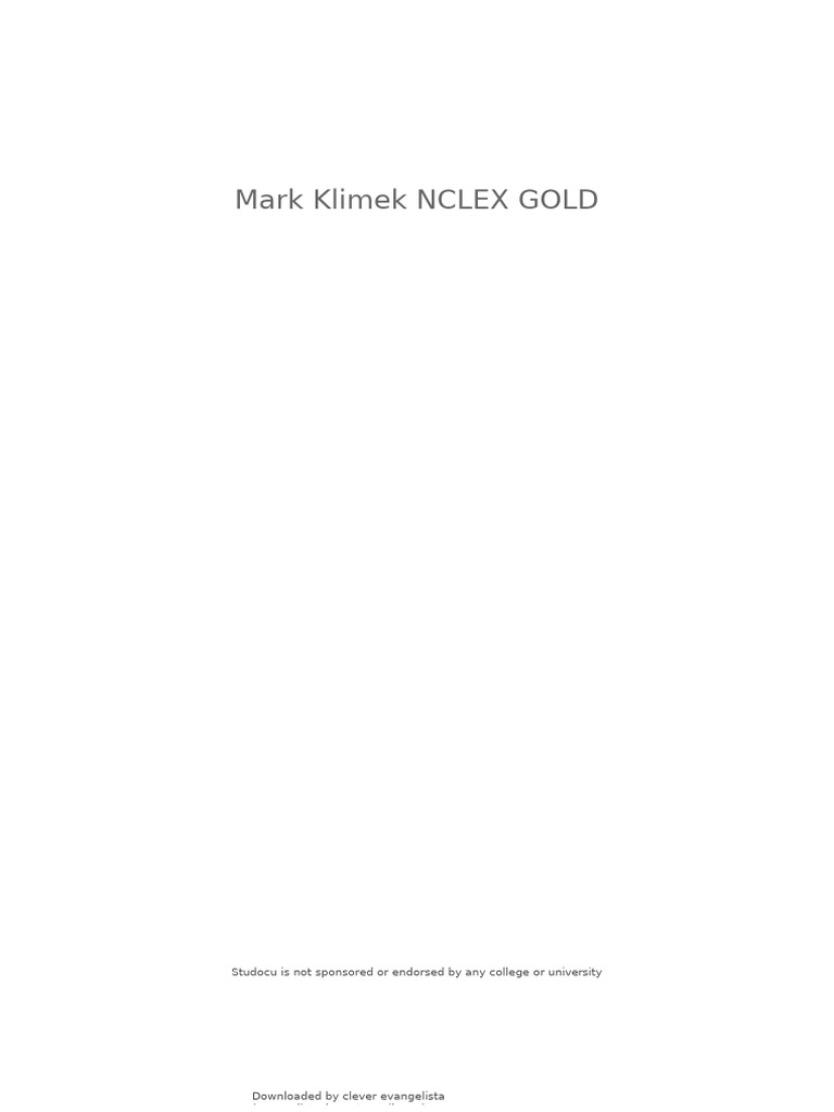 Mark Klimek Nclexgold Lecture Notes 1 12 | PDF