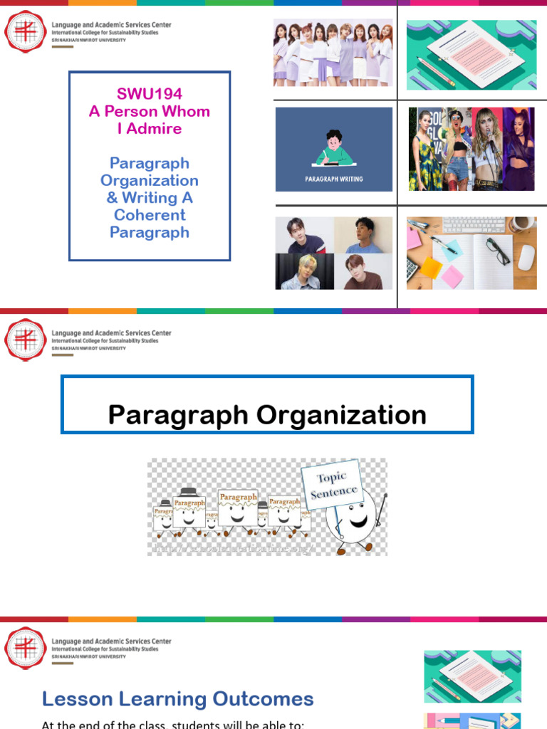 Week 5 Student Version - Paragraph Organization and Writing A Coherent ...