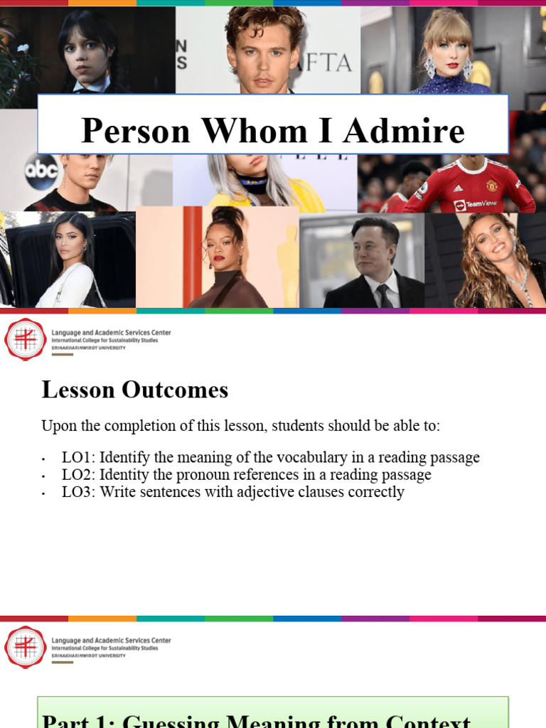 Week 4-5 Person Whom I Admire - Reading - STUDENT | PDF