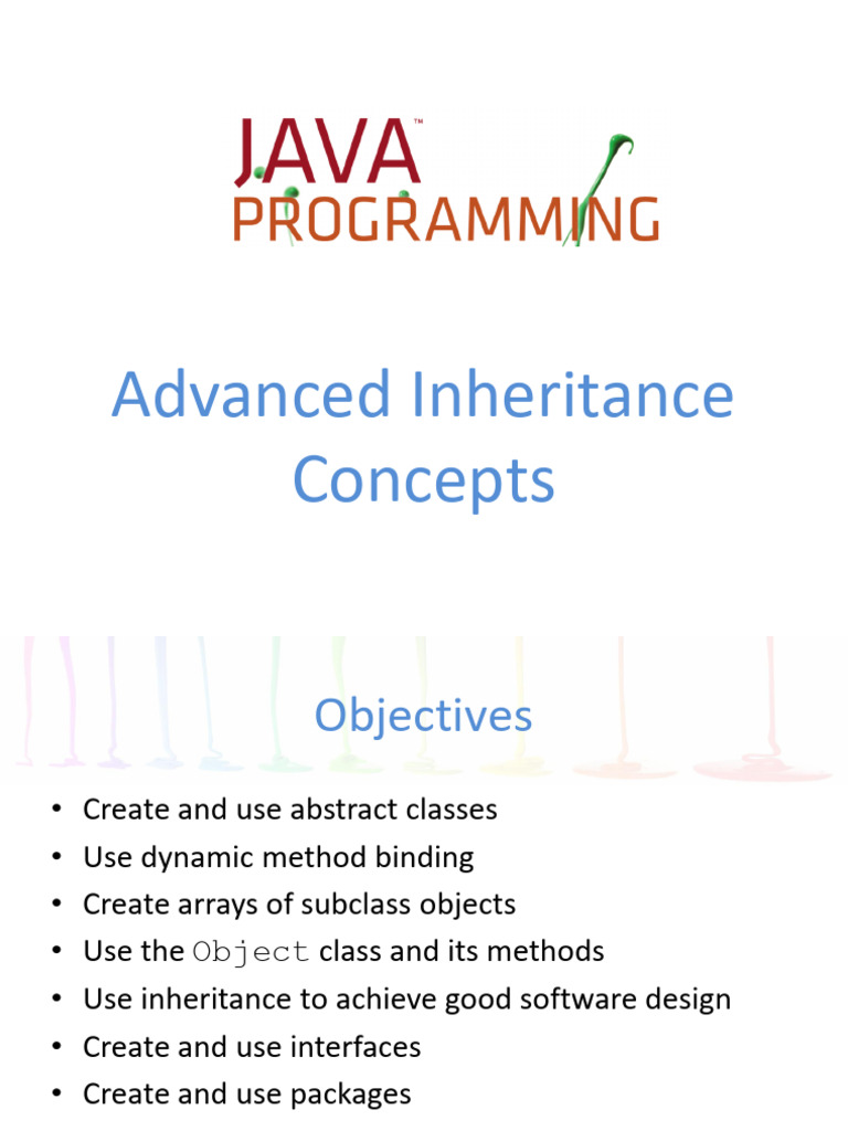 OOProg21 - Advanced Inheritance Concepts | PDF