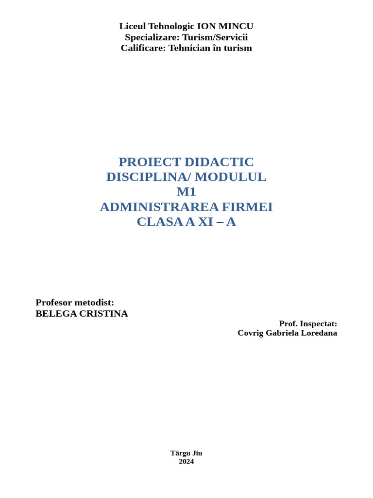 PROIECT DE LECTIE ADMINISTRAREA FIRMEI - Structuri Organizatorice | PDF