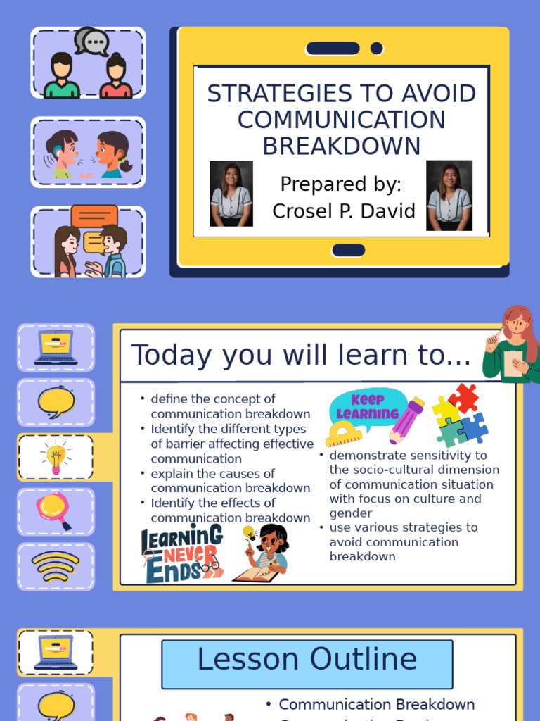 Lesson 3 Strategies To Avoid Communication Breakdown | PDF