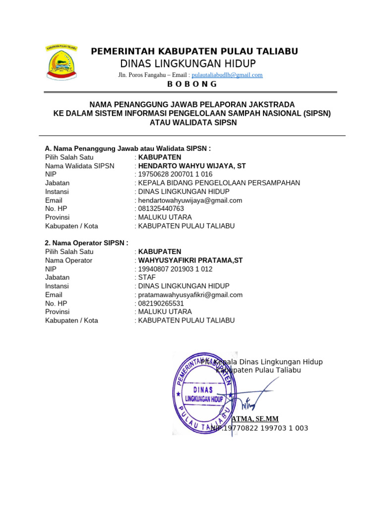 Form Walidata Sispn | PDF