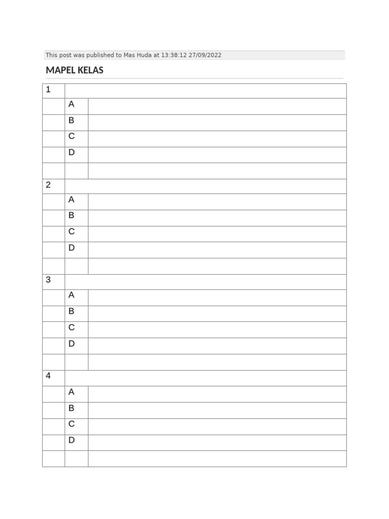 Template Soal Pts-Pas | PDF