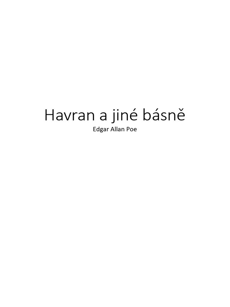 Edgar Allan Poe Havran | PDF