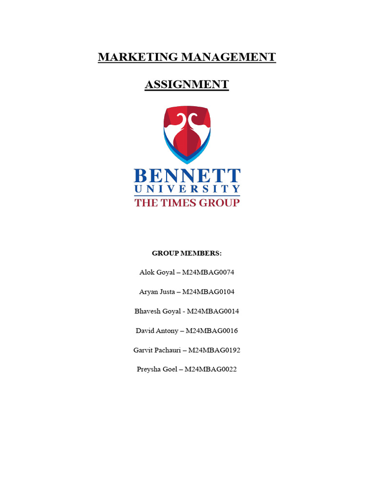 Marketing Management Assignment | PDF
