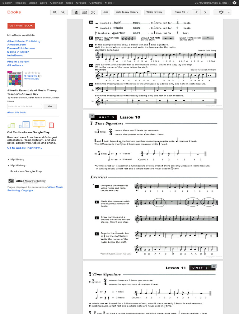 Alfred's Essentials of Music Theory Teacher's Answer Key - Andrew Surmani, Karen Farnum Surmani ...
