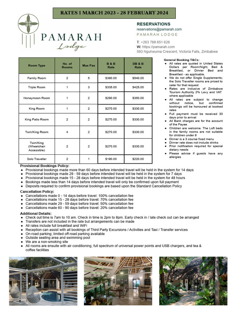 2023 Rates Sheet v2 | PDF