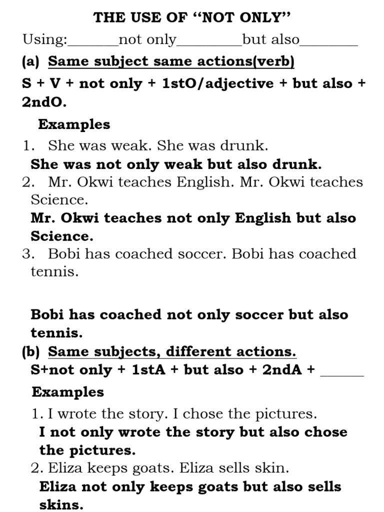 The Use of Not Only-1 | PDF