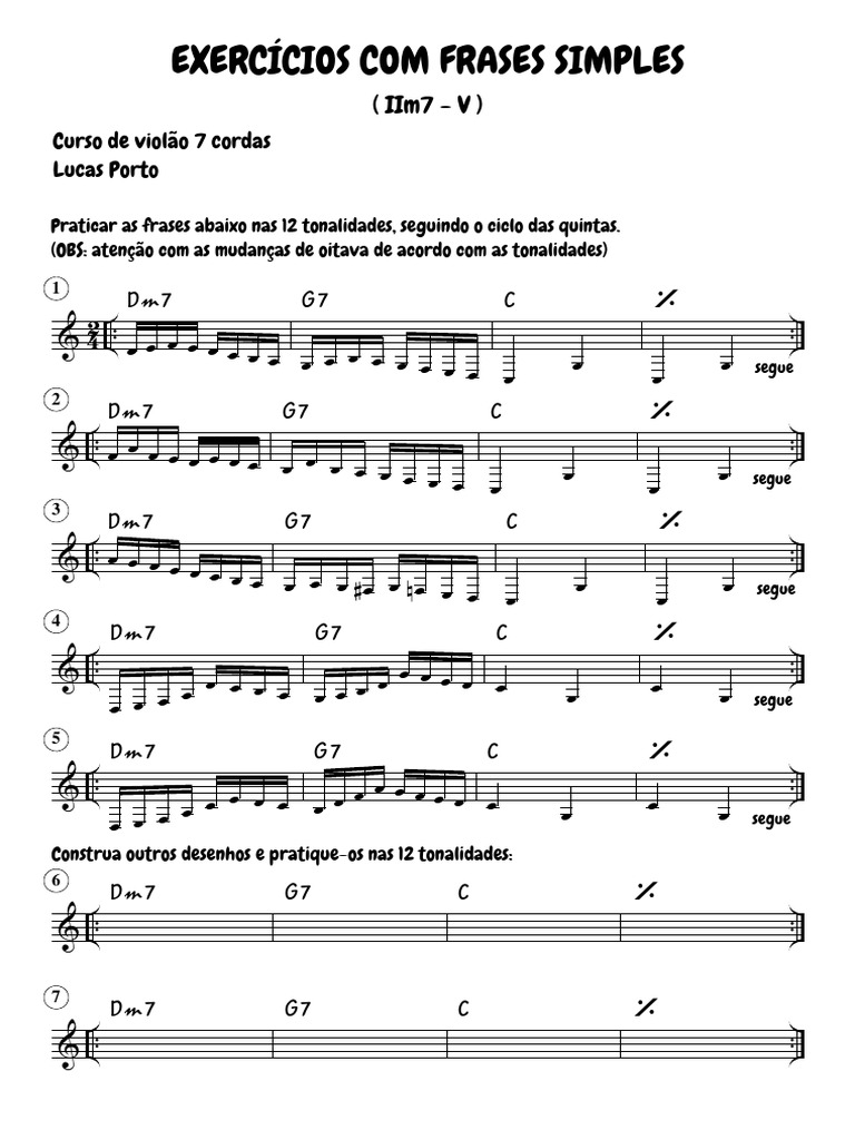 EXERC 1 - FRASES IIm7 - V | PDF