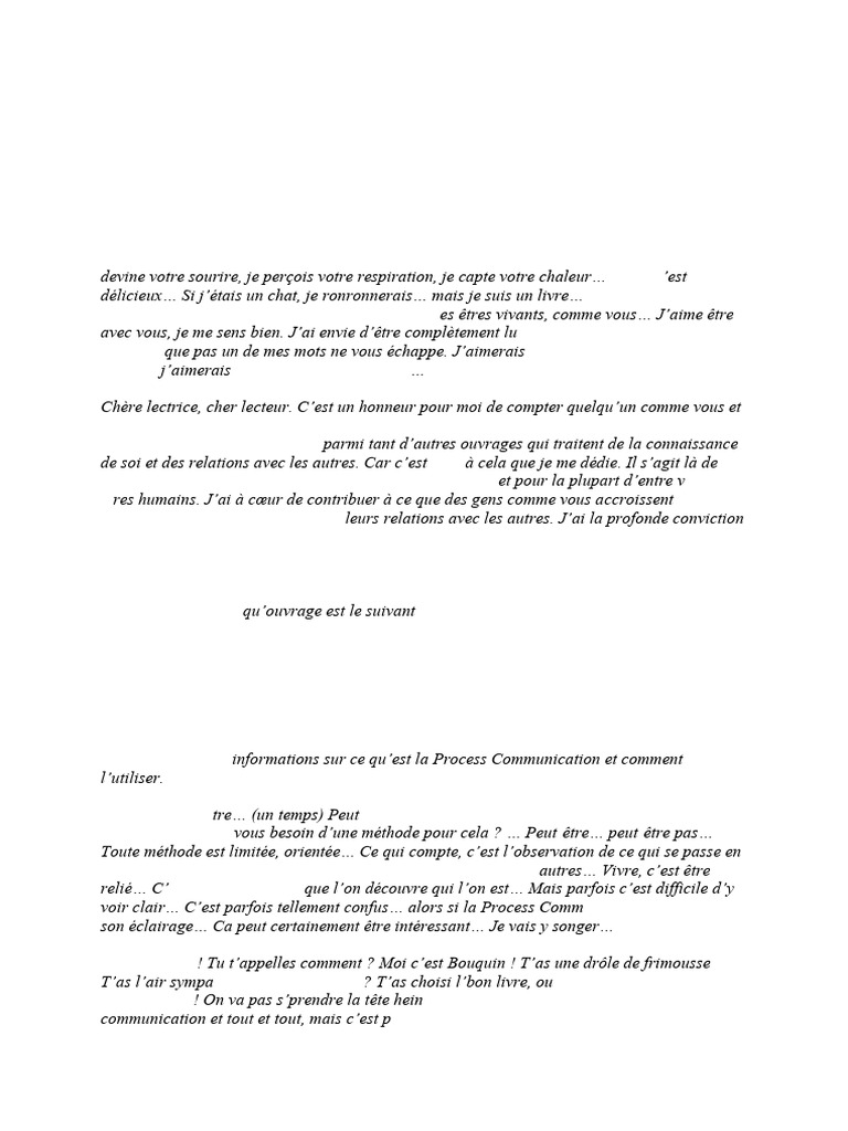 La Process Communication Emmanuel Chevreau | PDF