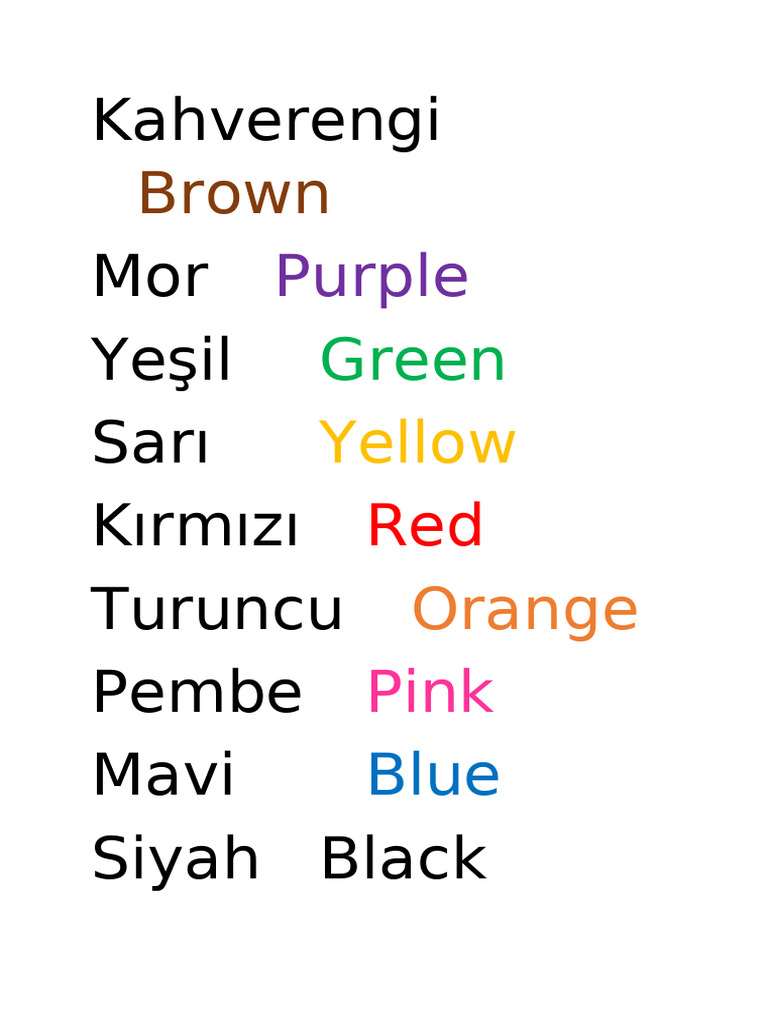 Renkler Colors | PDF