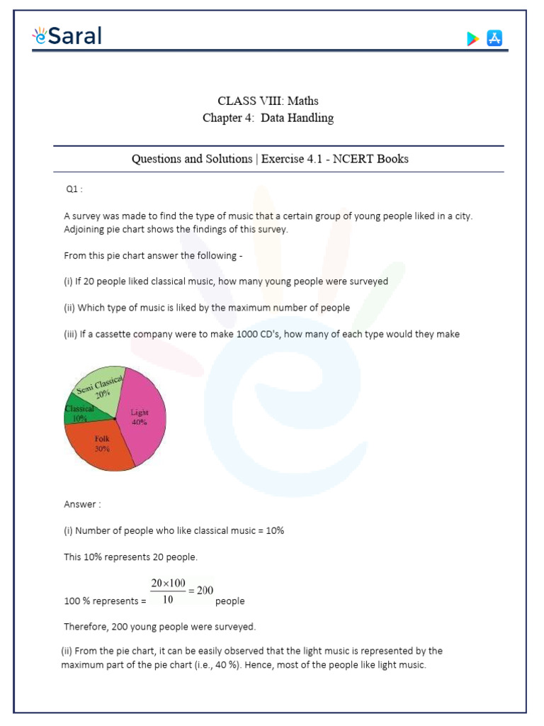 NCERT Solutions For Class 8 Maths Chapter 4 Exercise 4.1 Data Handling ...
