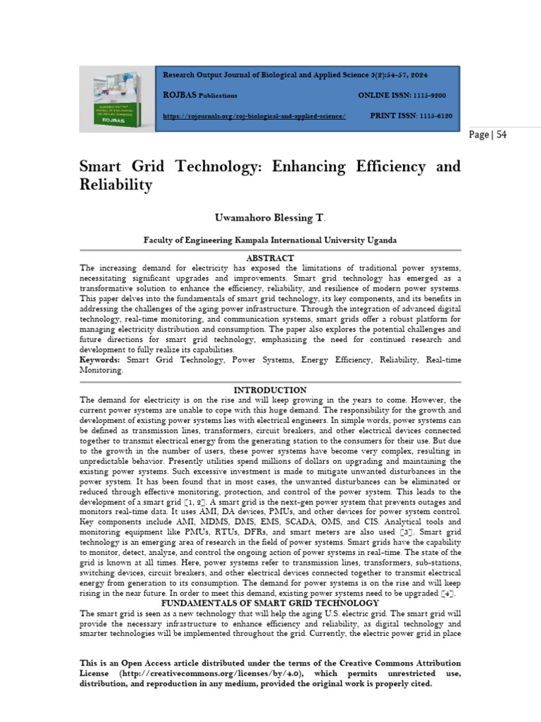 Smart Grid Technology: Enhancing Efficiency and Reliability (WWW - Kiu.ac - Ug) | PDF | Smart ...