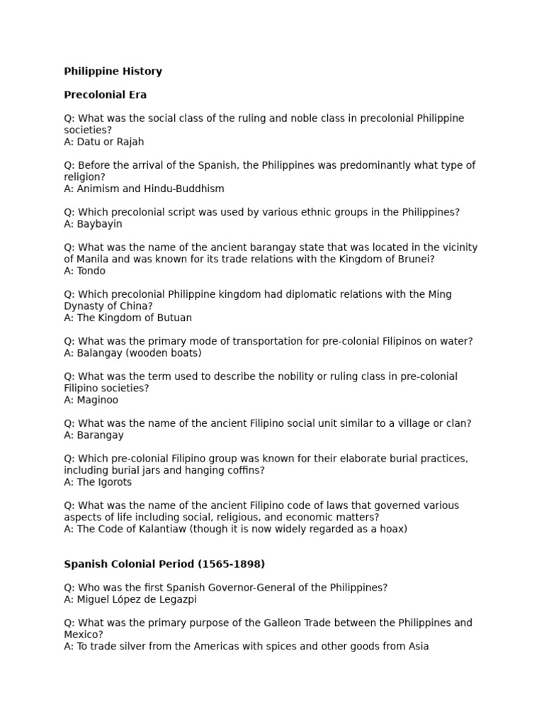 Overview of Philippine History | PDF | Philippines | Politics