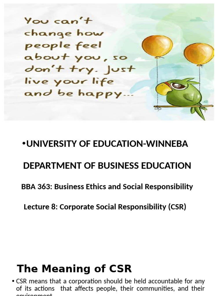 Business Ethics CSR 7 | PDF