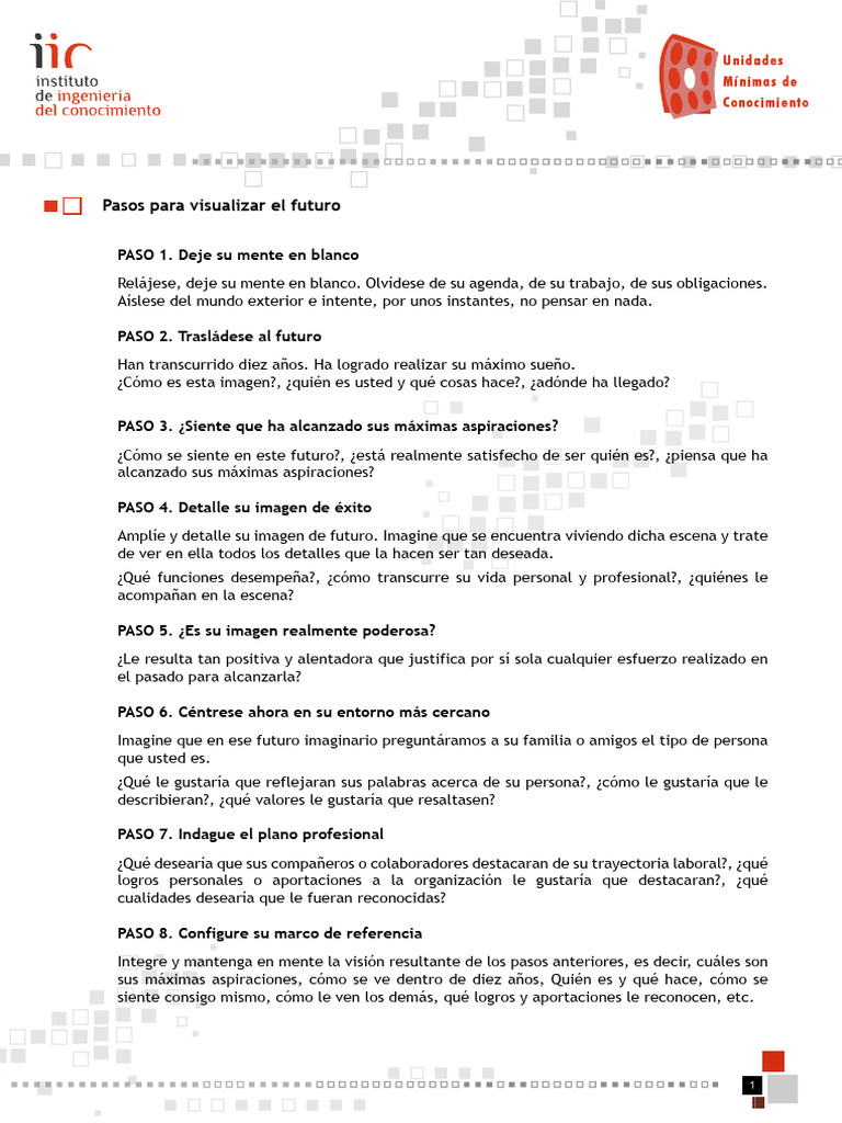 Pasos para Visualizar El Futuro | PDF