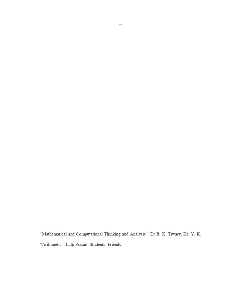 Mathematical Computational Thinking and Analysis - SEC-3 | PDF