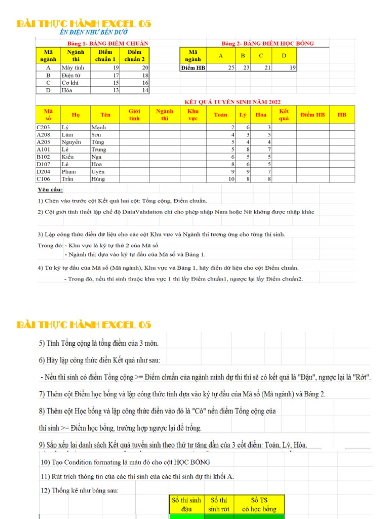 Bai Tap Excel 05 | PDF