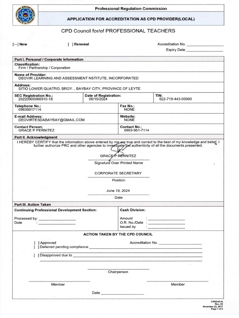 CPD-Application NEW | PDF