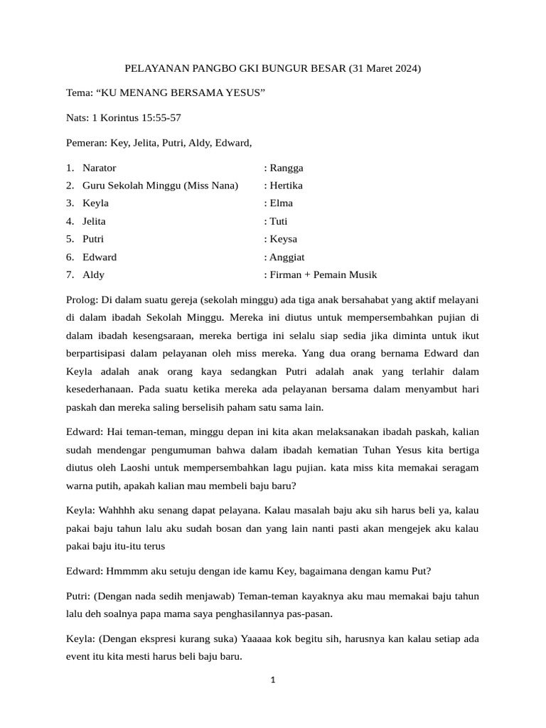 Pelayanan Pangbo Gki Bungur Besar | PDF