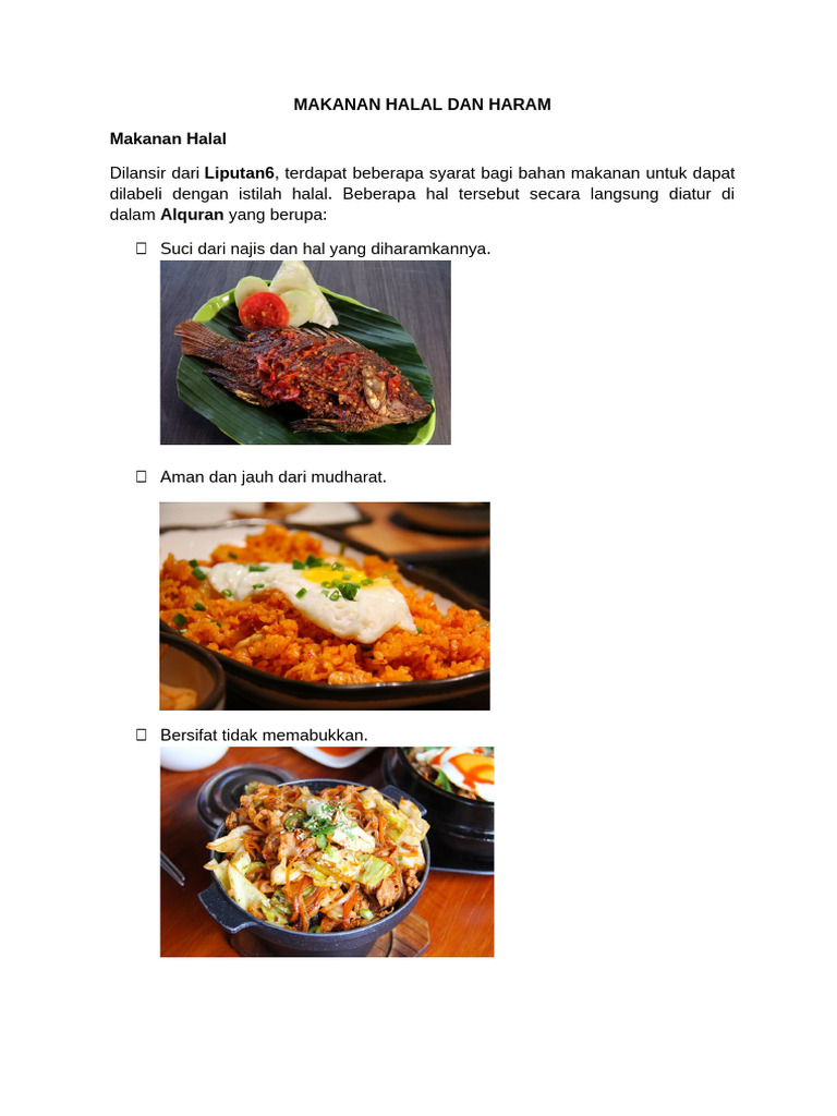 Makanan Halal Dan Haram | PDF