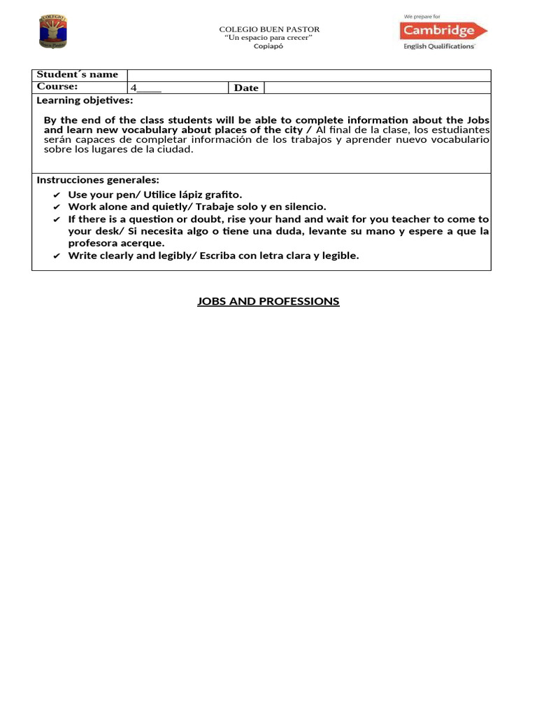 Guia de Trabajo Cuartos | PDF