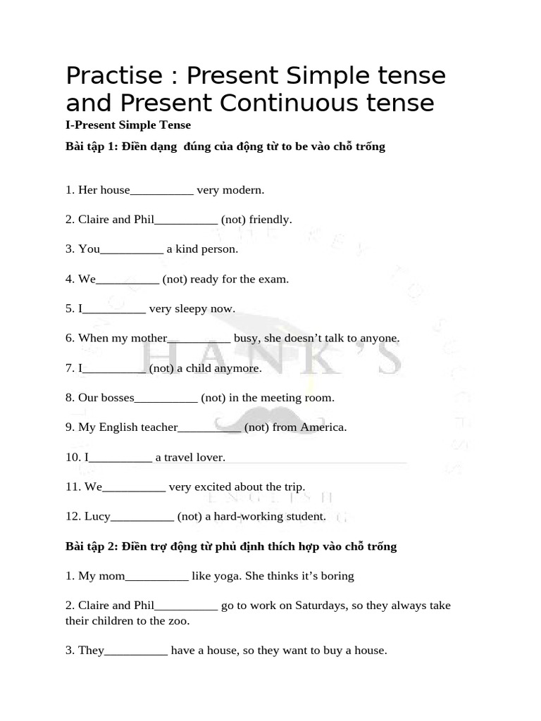 Practise - Present Simple and Present Continuous | PDF
