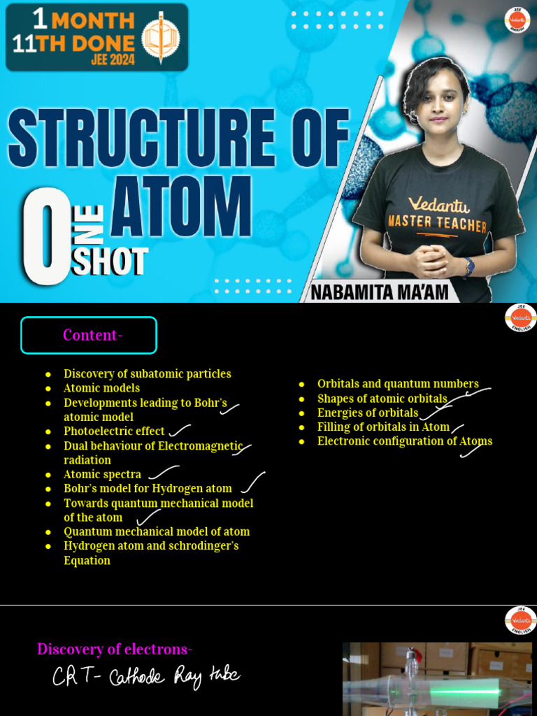 Structure of Atom One Shot | PDF | Photoelectric Effect | Science ...