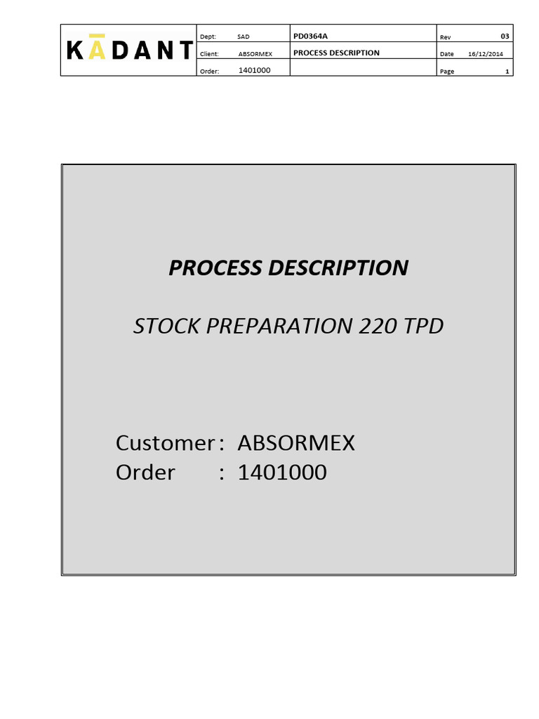 Desc Proceso Absormex Pd0364a03 | PDF