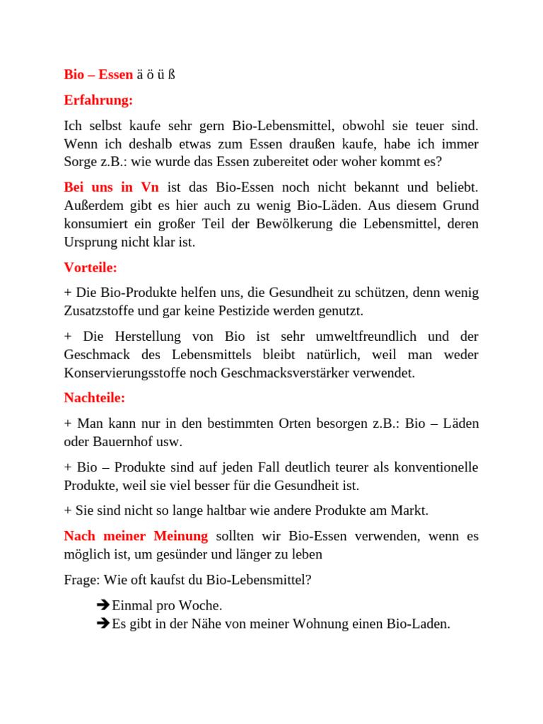 Bio - Essen | PDF