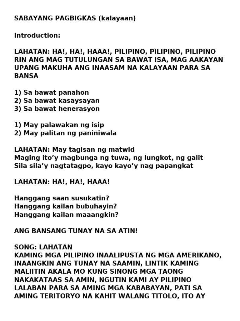 Sabayang Pagbigkas | PDF