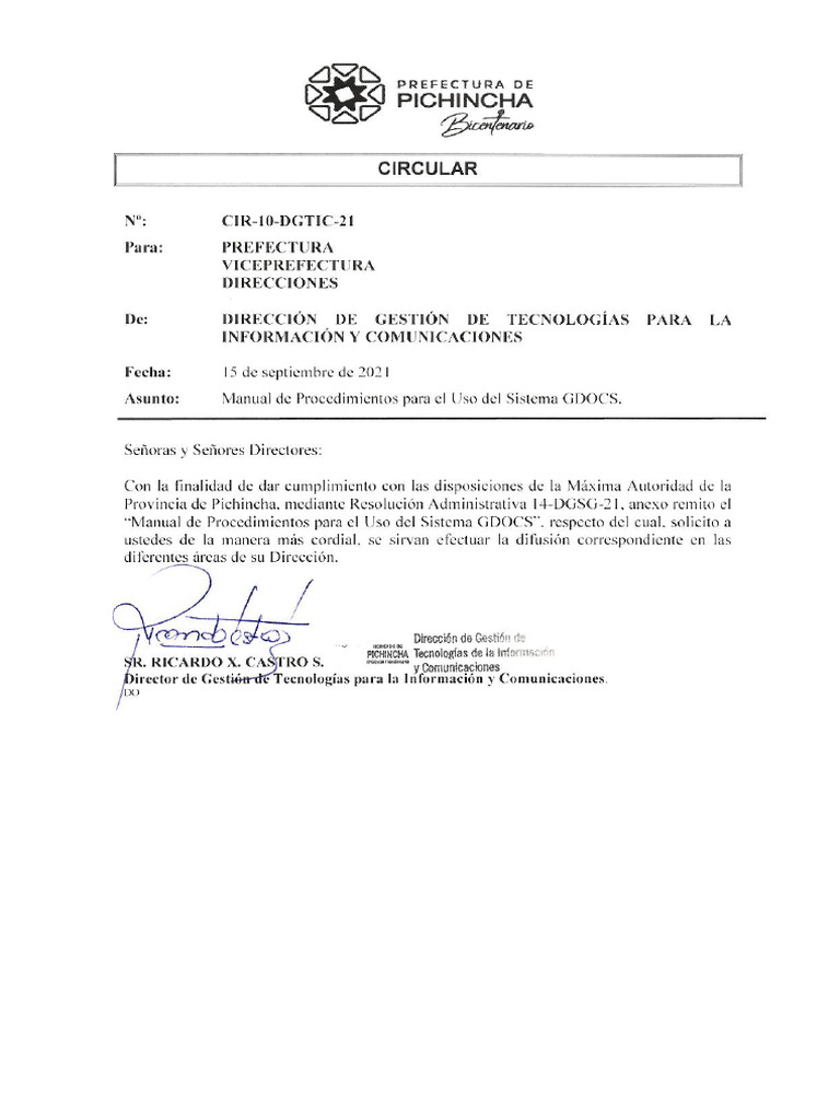 Circular-10-Dgtic-21 Manual de Procedimientos para El Uso Del Sistema ...
