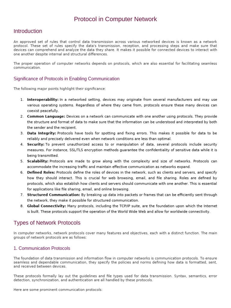 5.protocol in Computer Network | PDF