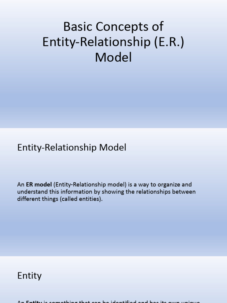 Basic Concepts of Entity-Relationship | PDF