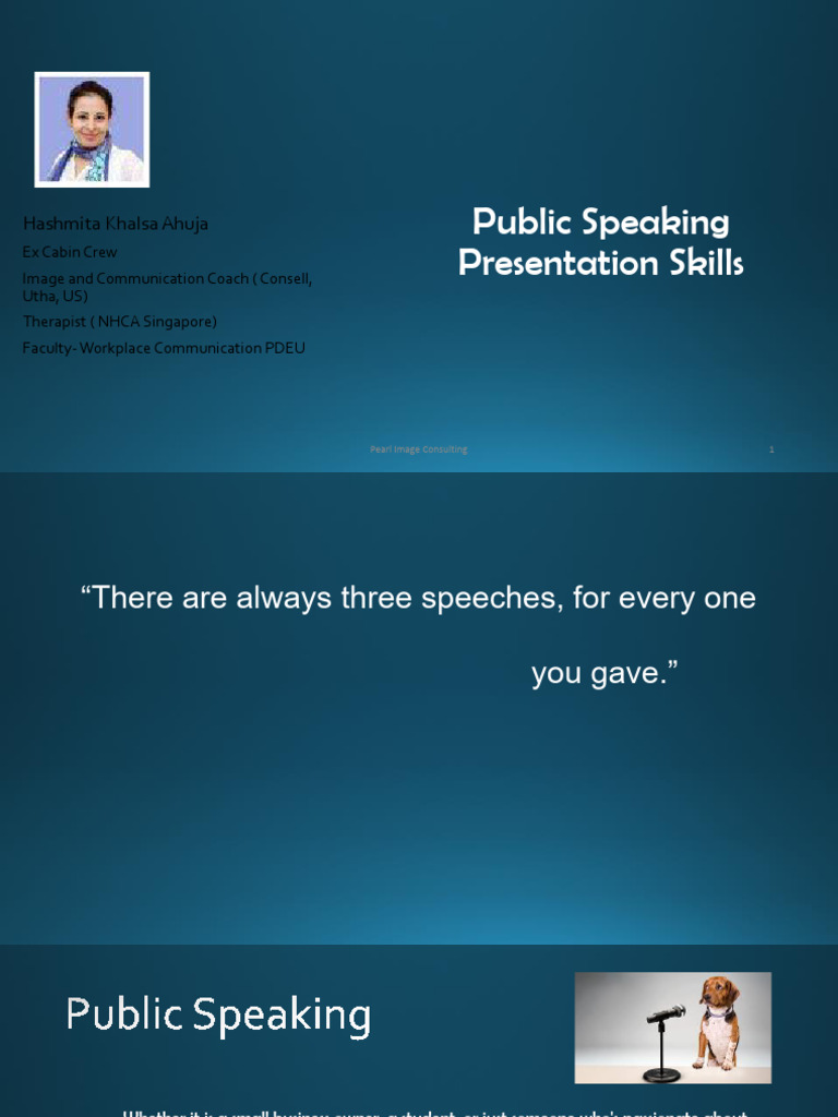 Public Speaking and Presentation Skills | PDF