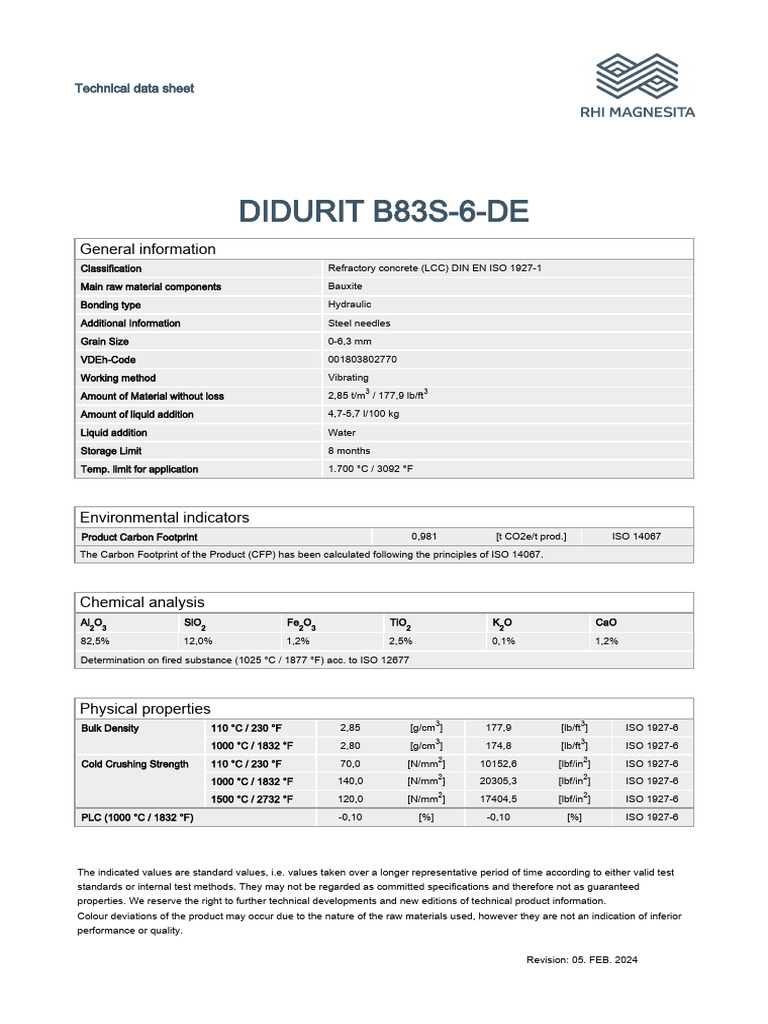 TDS - Didurit B83s-6-De - Iso - English | PDF | Specification ...