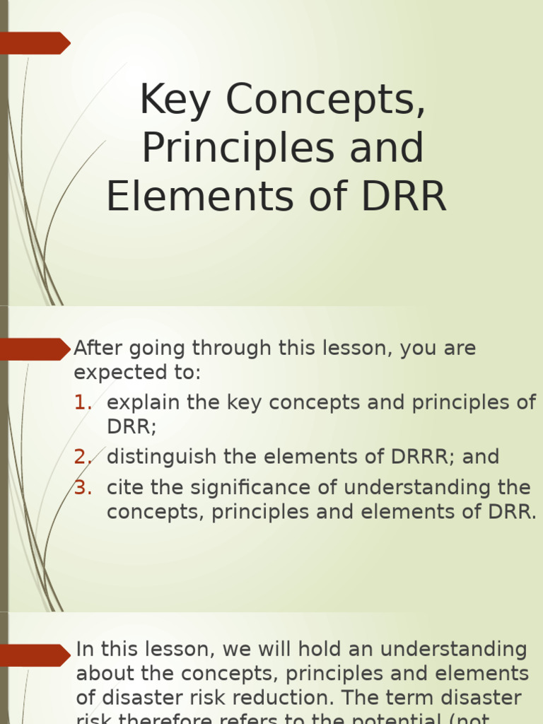Key Concepts Principles and Elements of DRR | PDF Key Concepts Principles and Elements of DRR | PDF