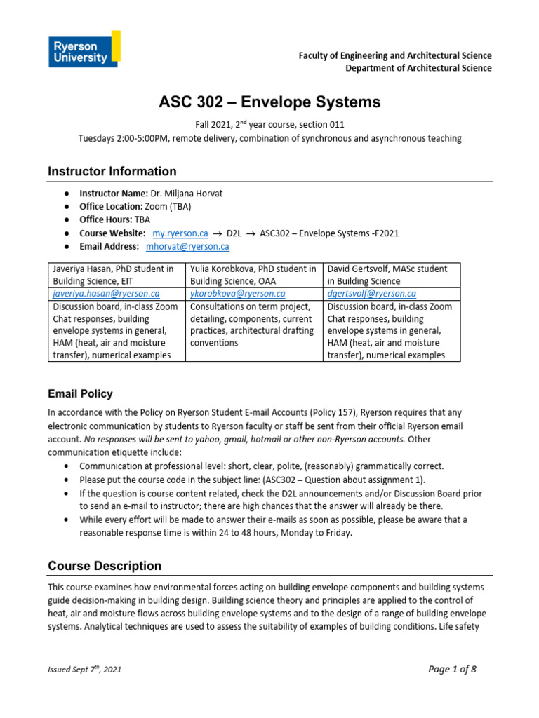 ASC 302: Building Envelope Systems Course | PDF | Turnitin | Heat Transfer