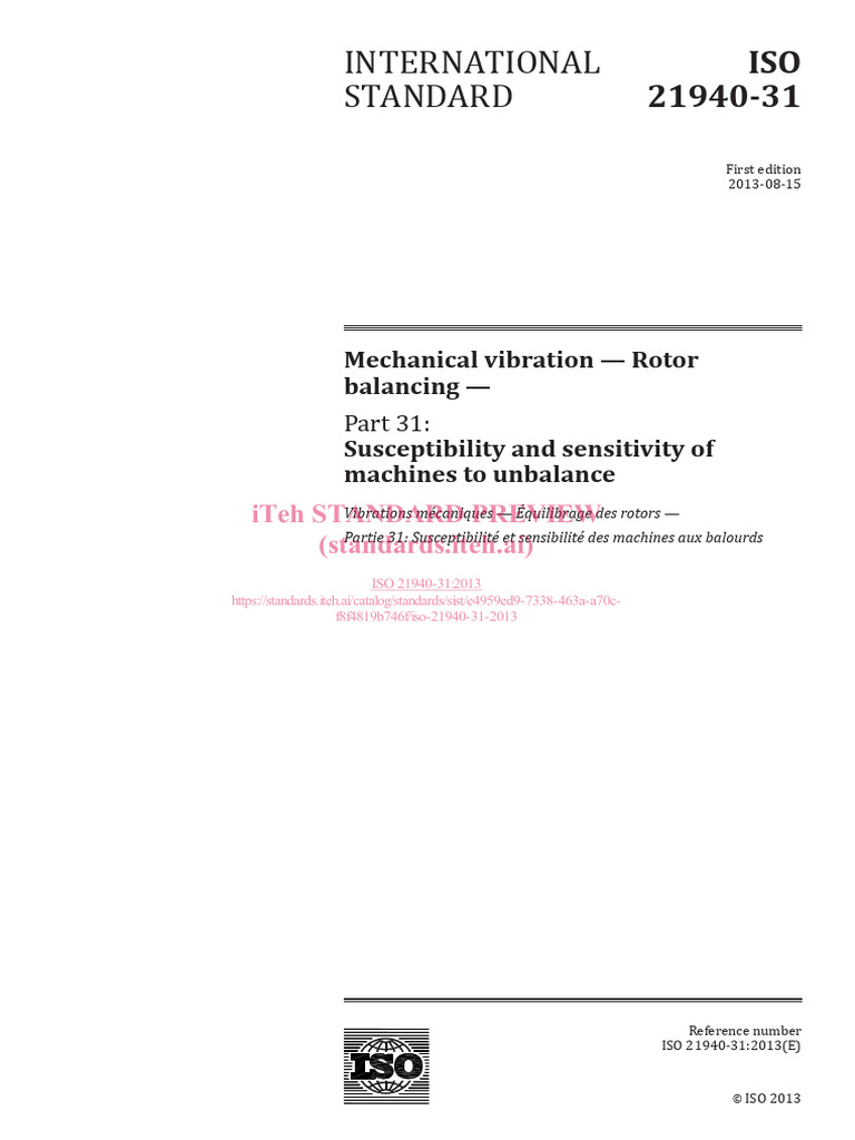 Iso 21940 31 2013 | PDF
