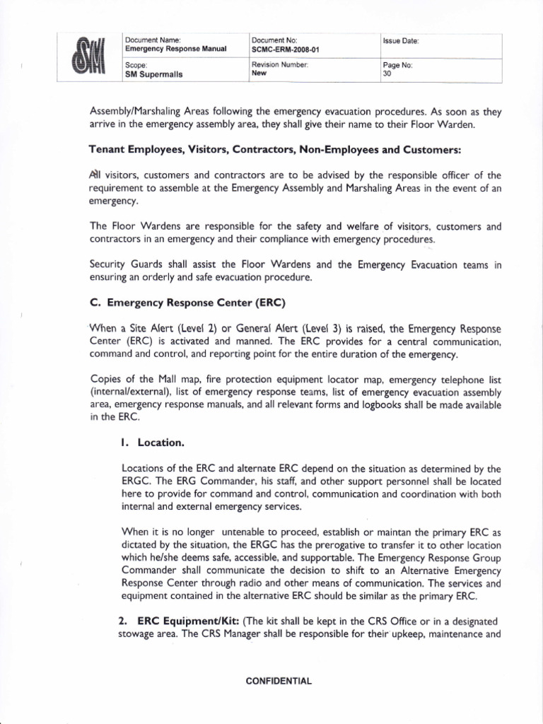 Tenant Visitors, Contractors,: Emergency Response Manual | PDF