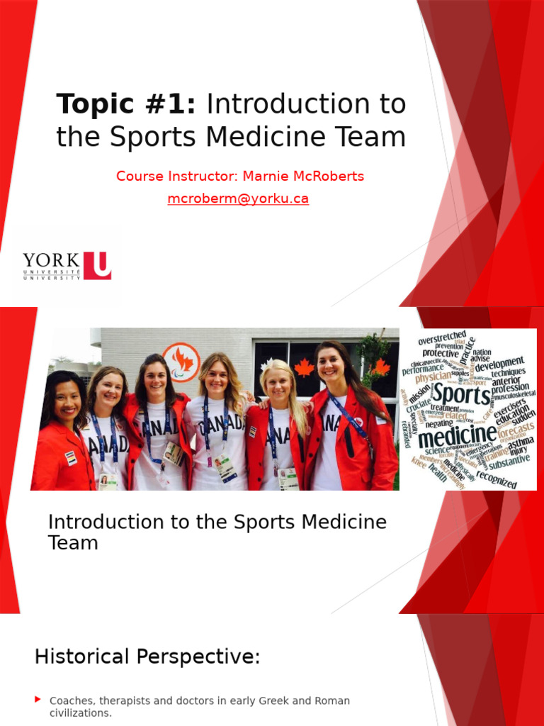 Topic #1 - Introduction To The Sports Medicine Team - POST To ECLASS | PDF