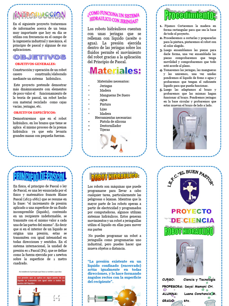 triptico ROBOT HIDRAULICO IMPRIMIR | PDF