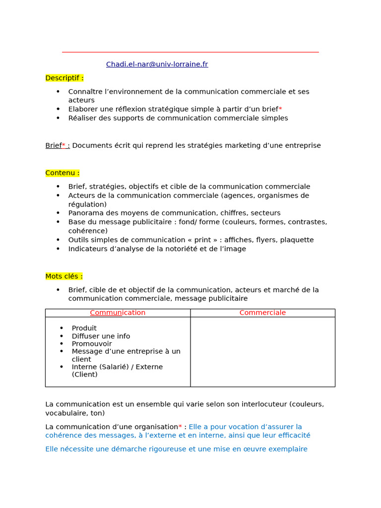 Fondamentaux de La Communication Commerciale | PDF
