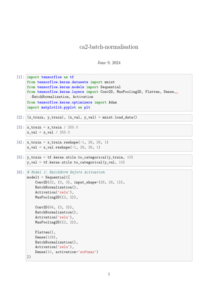 CA2 Batch Normalisation | PDF