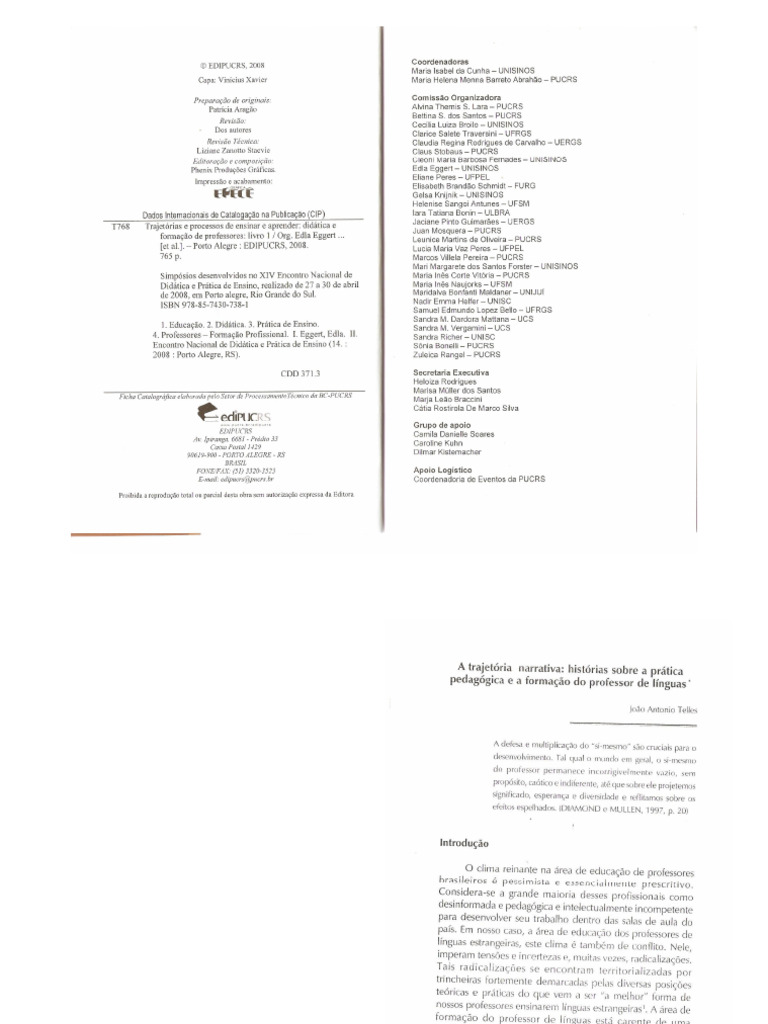 A Tragetória Narrativa Histórias Sobre As Práticas Pedagógicas Do Prof de Línguas | PDF