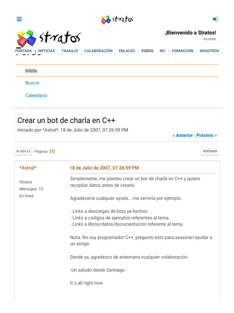 Crear un bot de charla en C++ | PDF